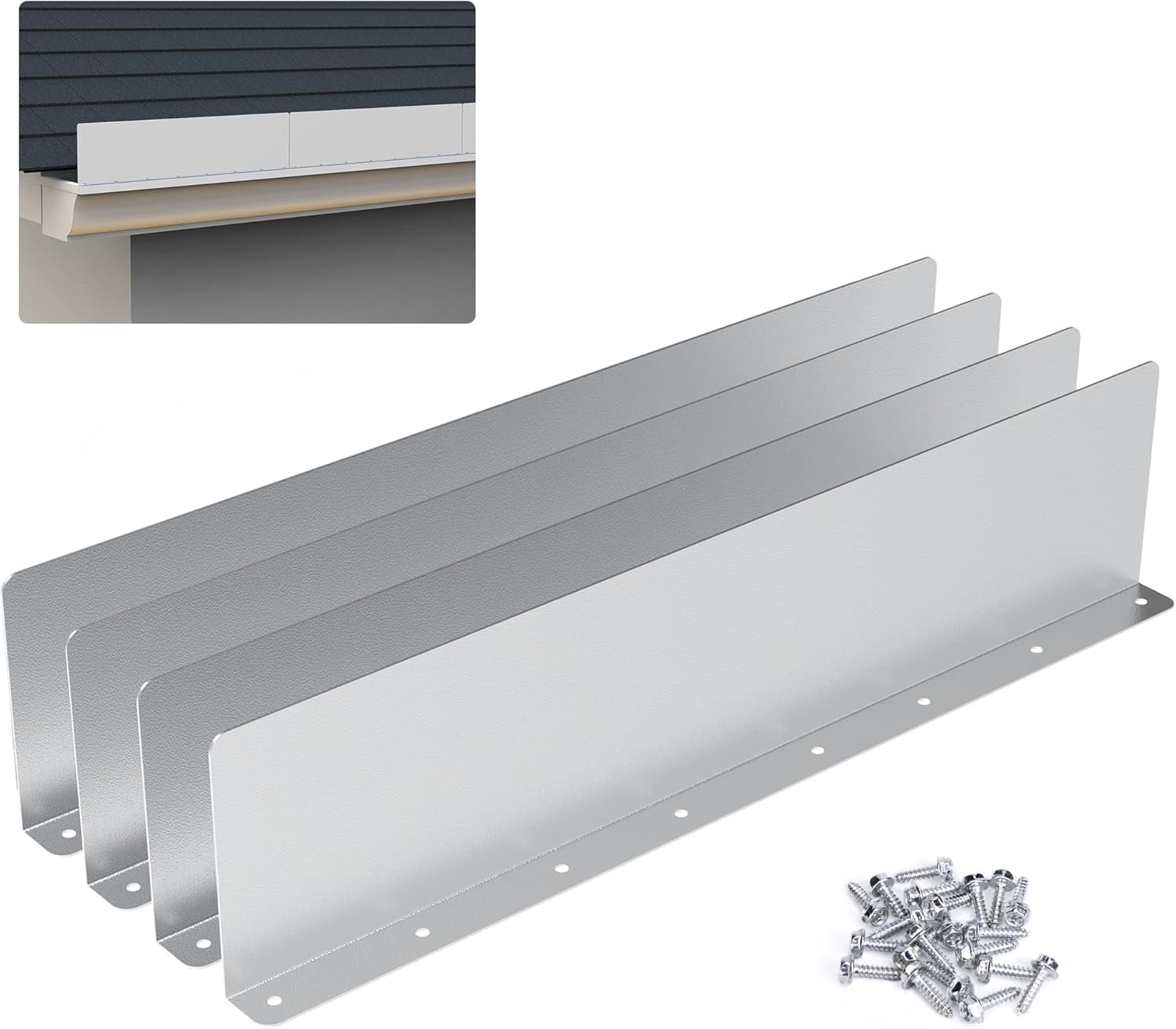 Ebaokuup 4 Pcs Gutter Valley Splash Guard,Straight Rain Diverter ...