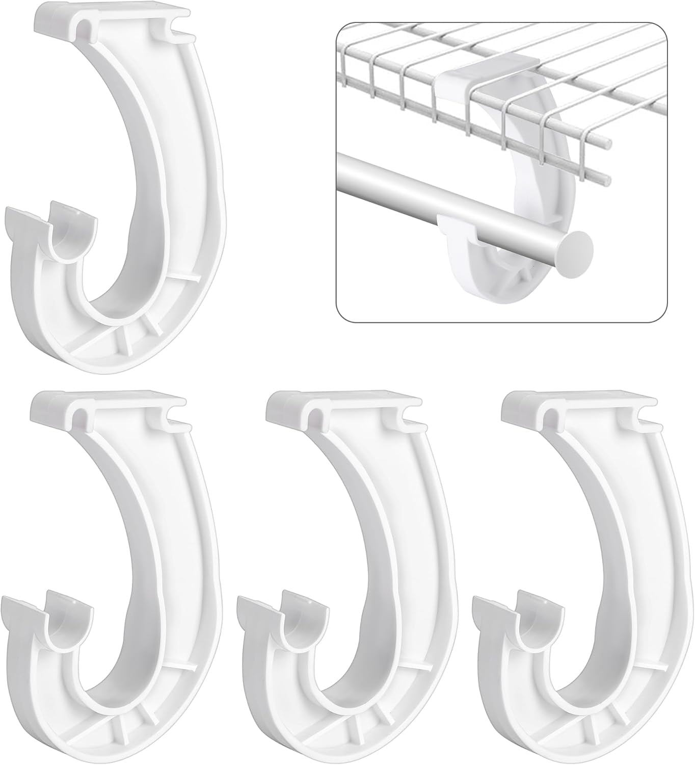 Ebaokuup 4Pcs Hanging Closet Rod Support,3/4 Closet Shelf Rod Holder ...