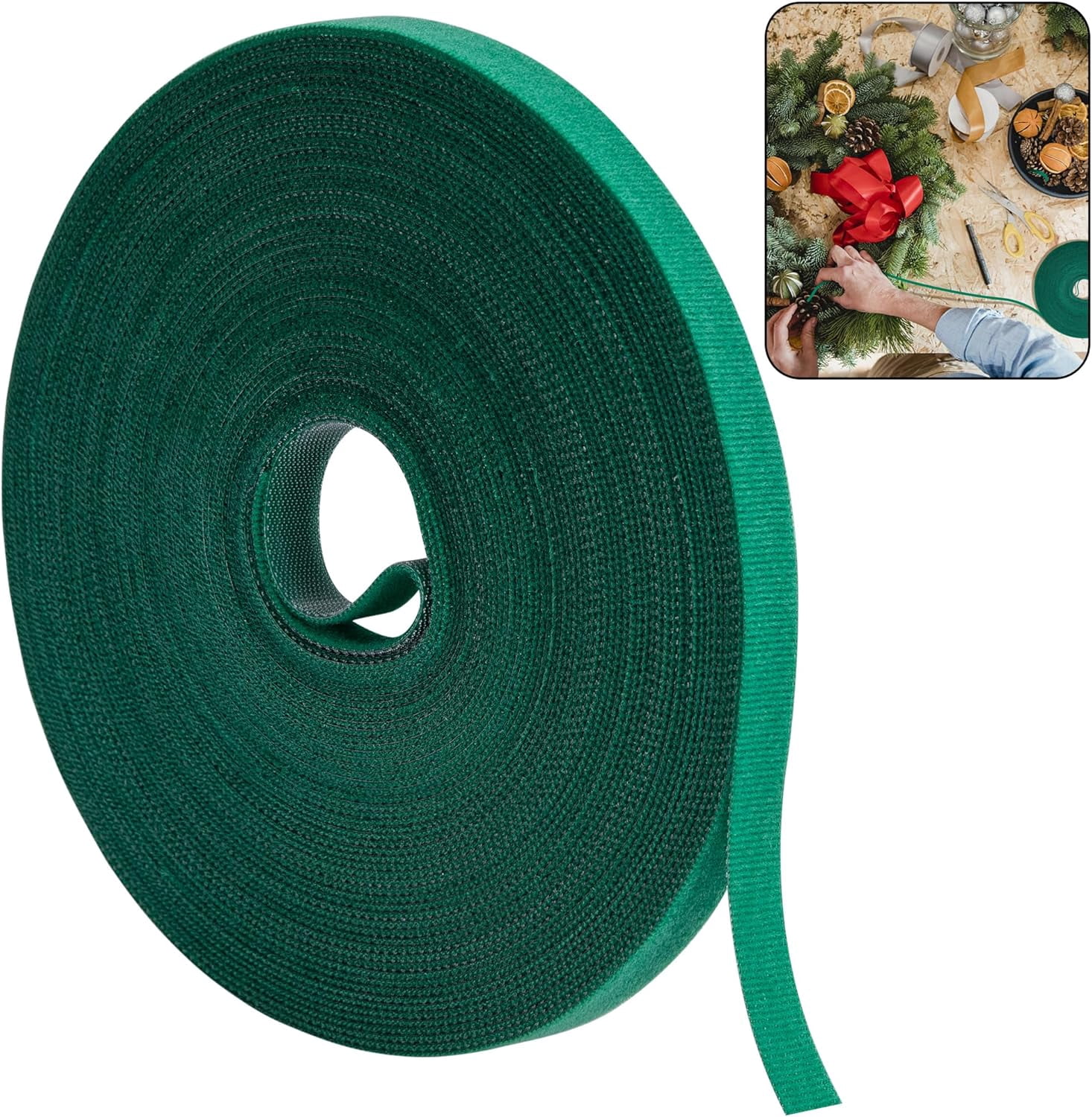 Ebaokuup 50ft Christmas Garland Ties - Green Holiday Garland Ties ...
