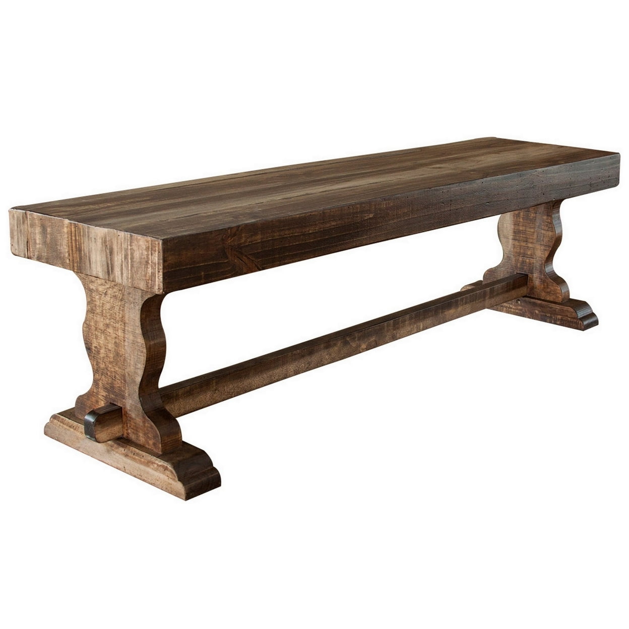 Ebb 70 Inch Wood Bench with Lacquered Finish Solid Pine Wood Light ...