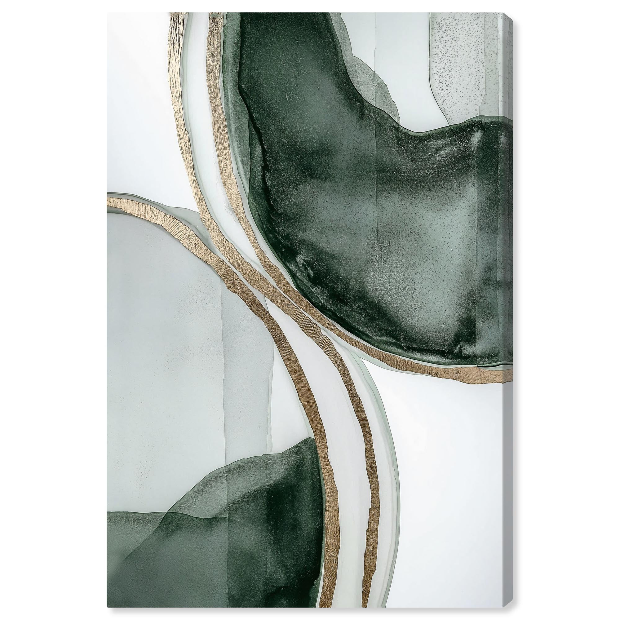 Ebb and Flow Canvas Green Abstract Art by Art Remedy, Gallery Wrapped ...