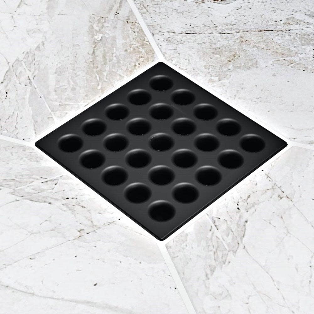 Ebbe Square Shower Drain Grate Stainless Steel Matte Black PVD ...