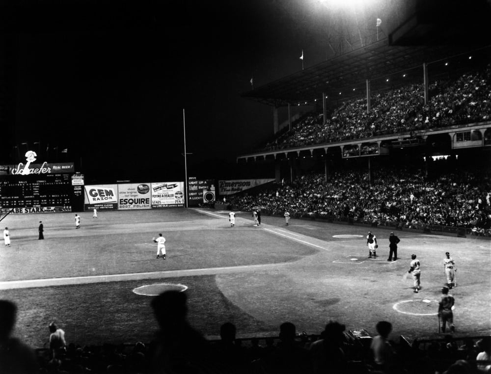 Ebbets Field, 1957. /Nnight Game Between The Brooklyn Dodgers And ...