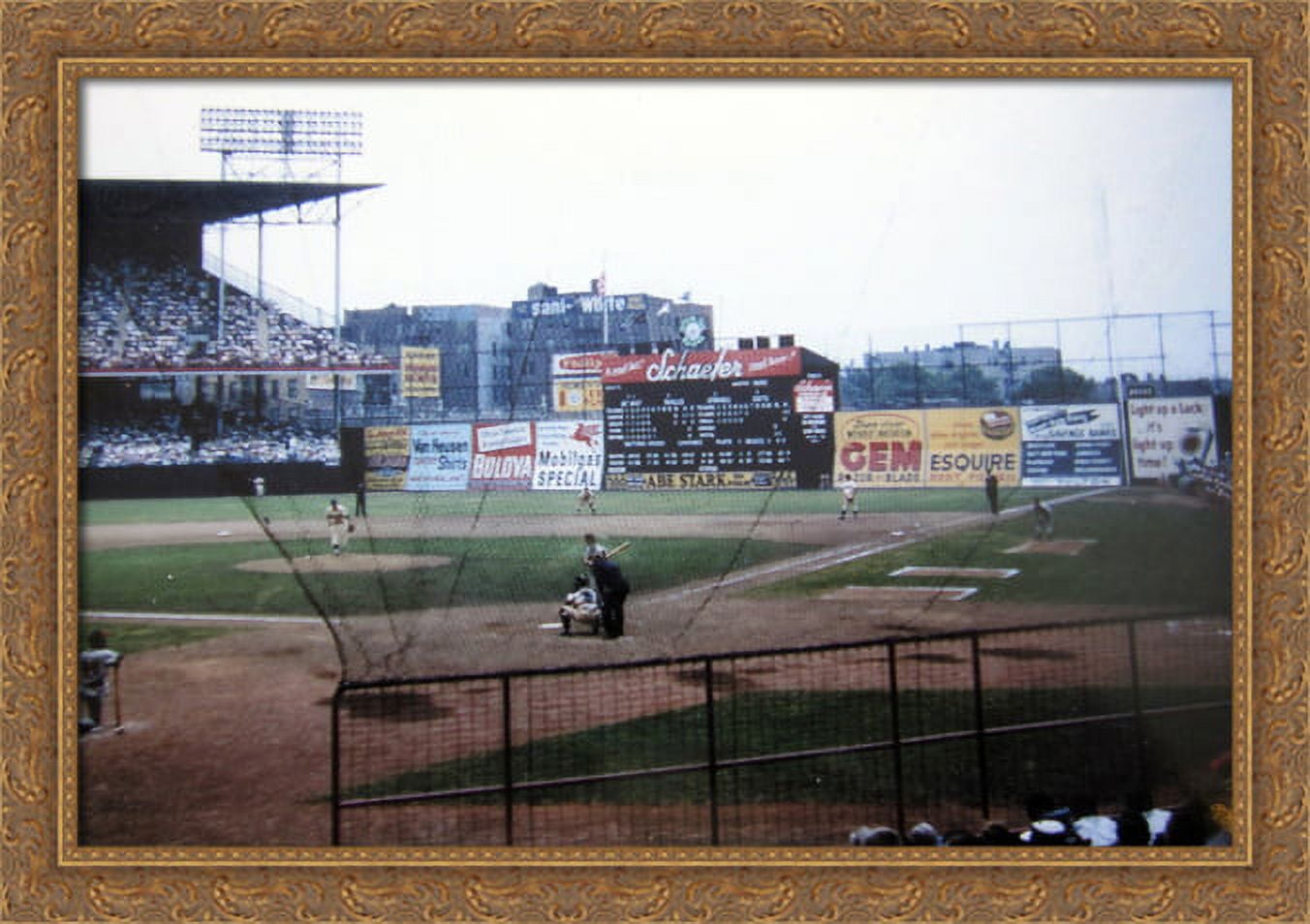Ebbets Field 40x28 Large Gold Ornate Wood Framed Canvas Art - Home of ...