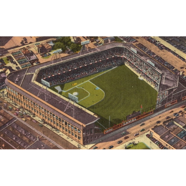 Ebbets Field Illustration - 12" x 18" Art Print Wall Decor - Walmart.com