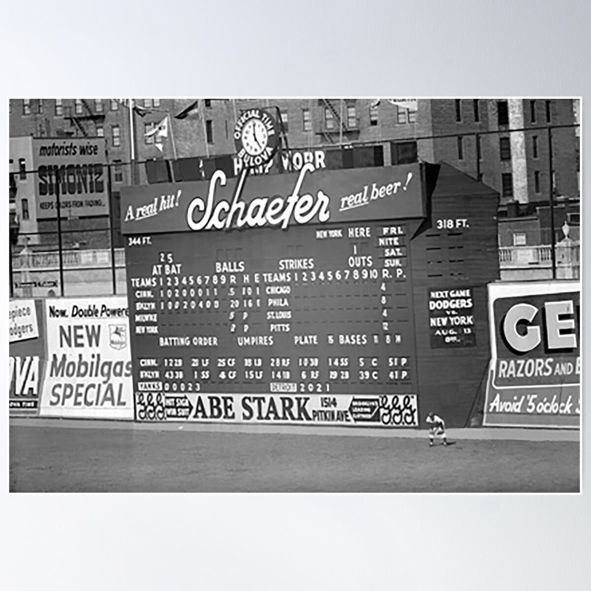 Ebbets Field Scoreboard, Brooklyn Baseball Stadium, Old Ballparks, Old ...