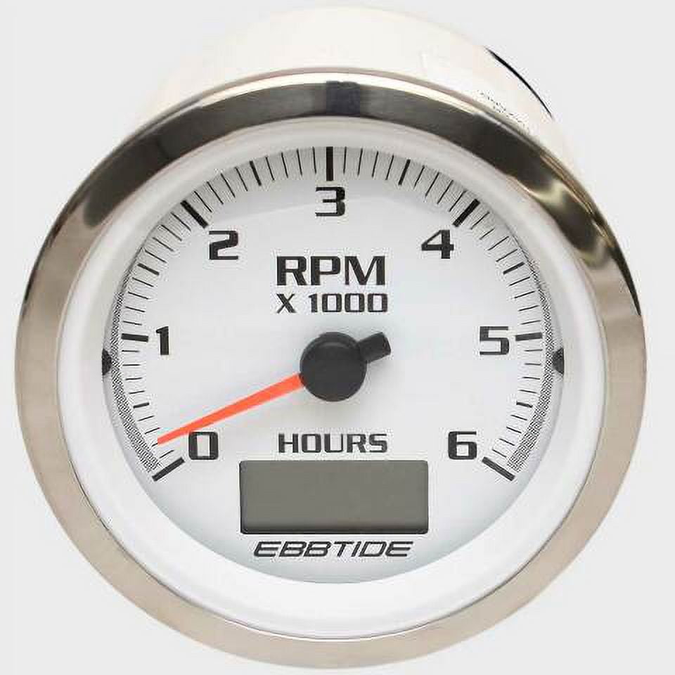 Ebbtide Boat Tachometer Marine Gauge 54711A | Beede Silver White 947354 ...