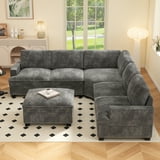 Ebello 6-Piece Modular Sectional Sofa Set, Corduroy Convertible L ...