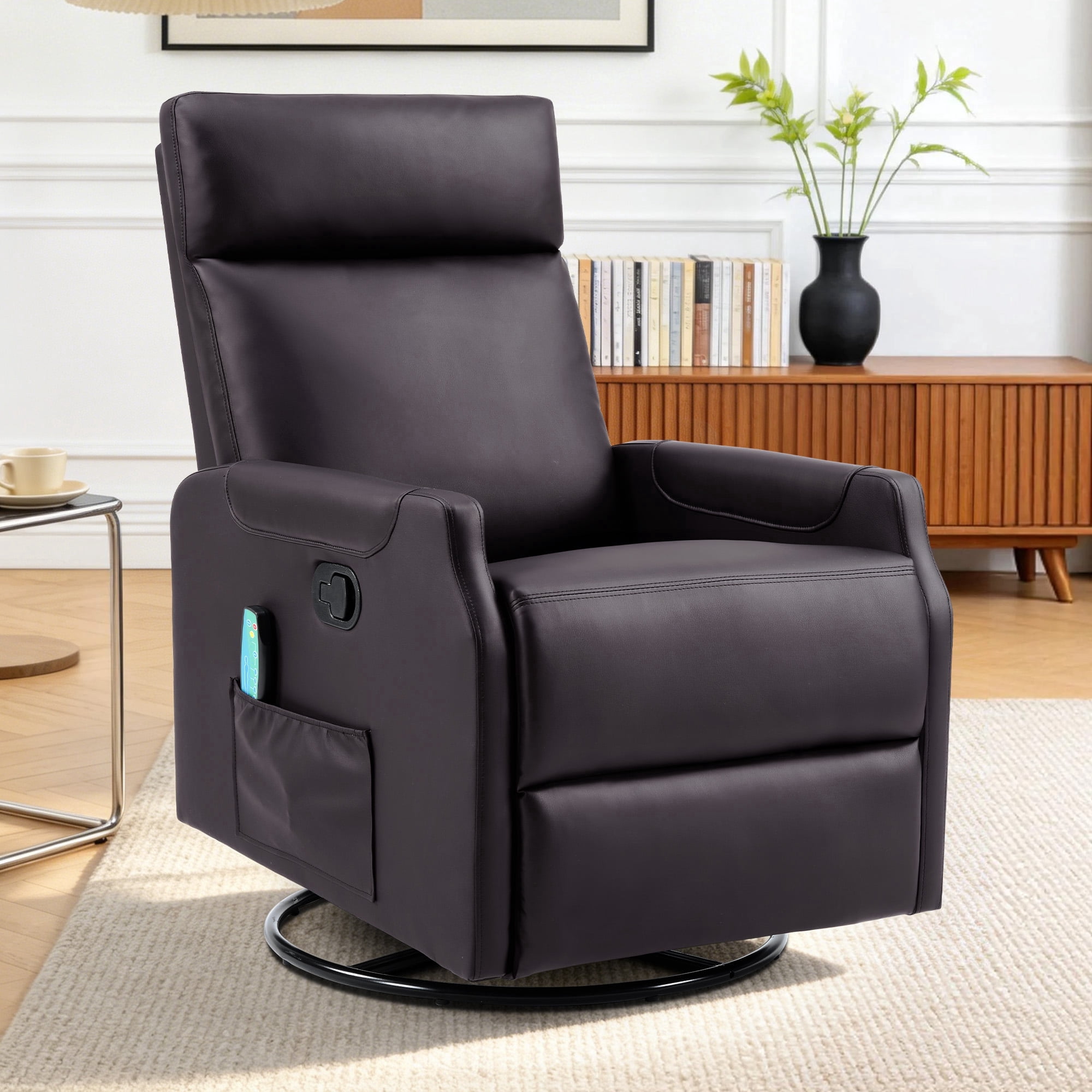 Ebello 8-Point Massage Recliner Chair with Heating, Overstuffed Manual ...