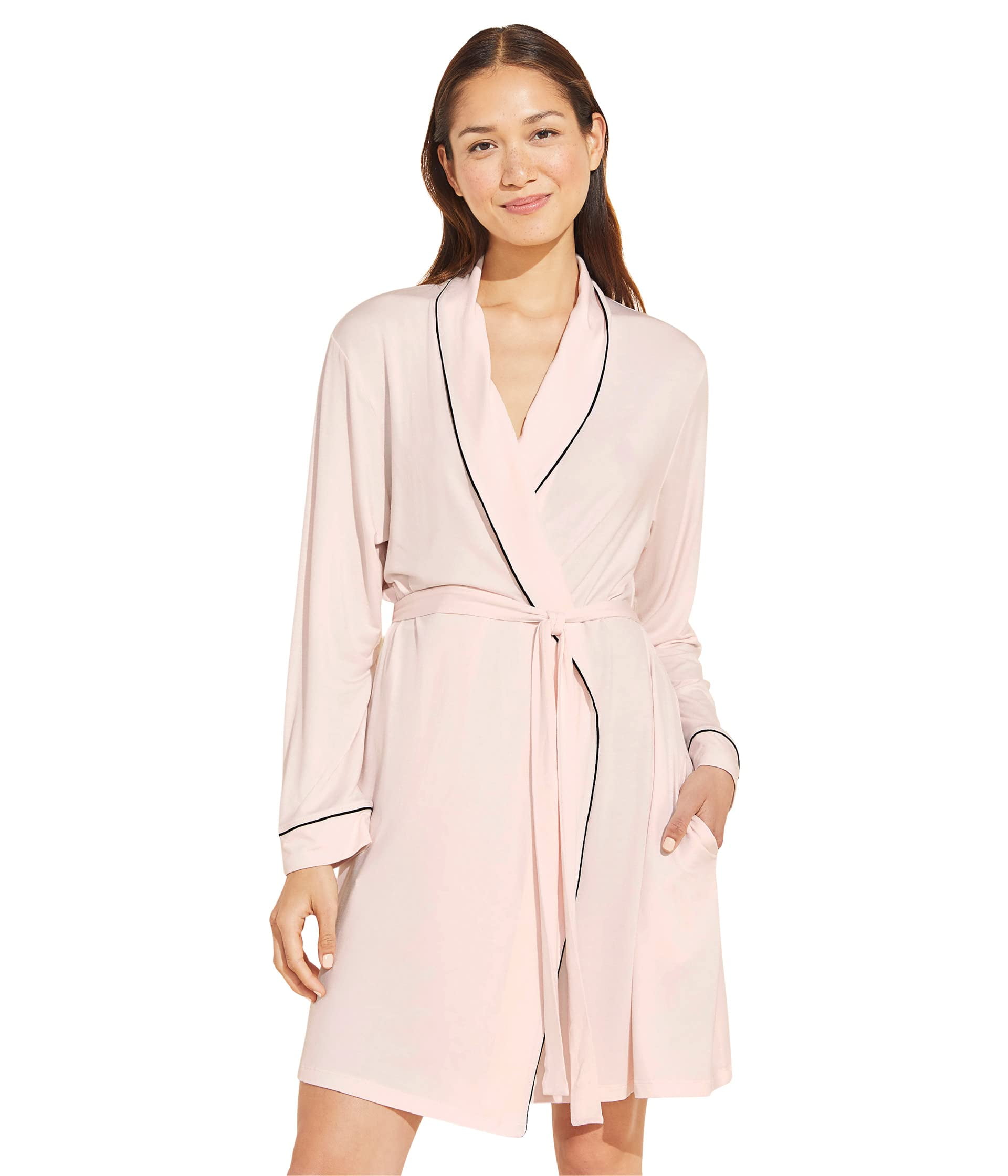 Eberjey Gisele - The Tuxedo Robe (Womens, Sorbet/Black, MD) - Walmart.com