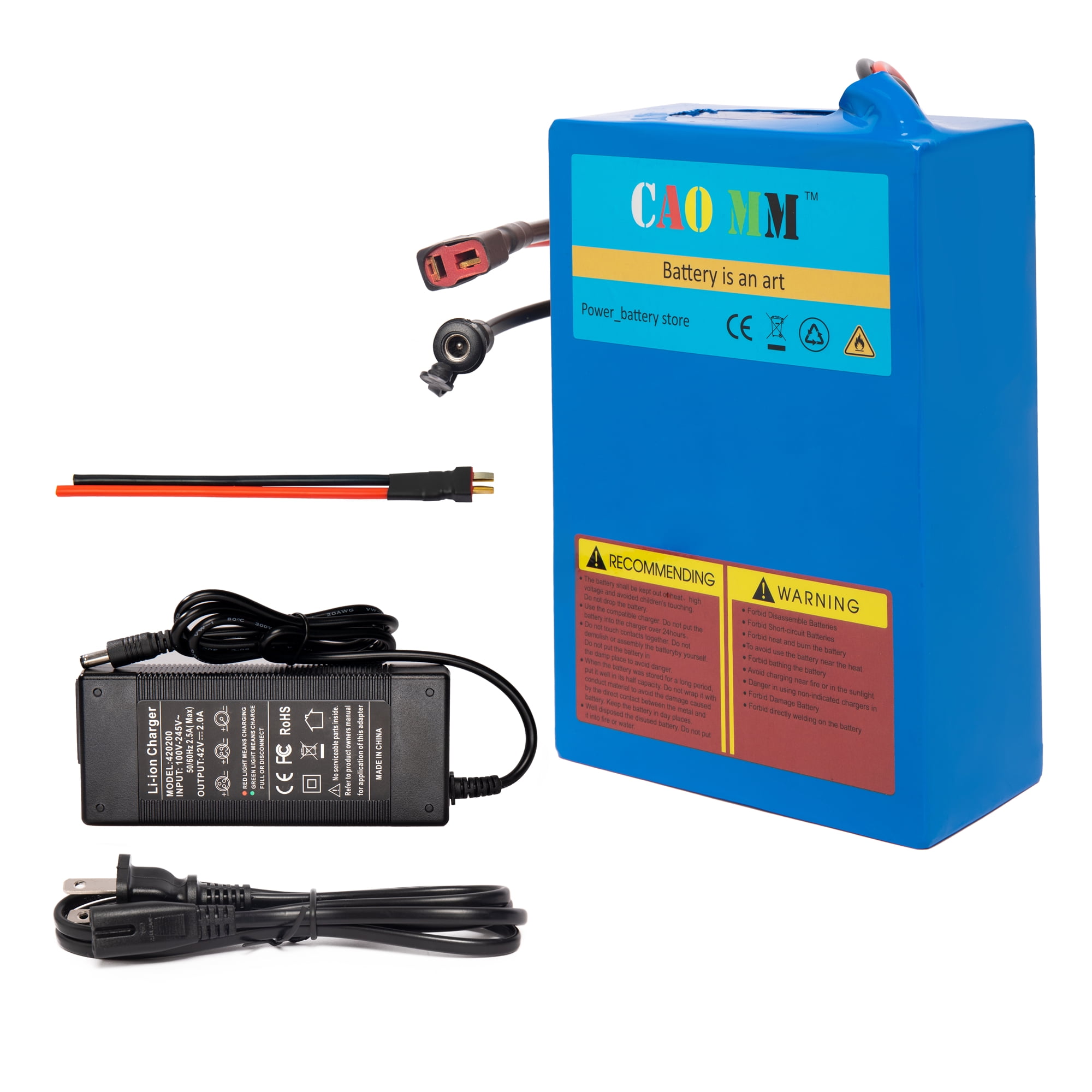 Ebike 1000W Lithium Battery 36V 20Ah, 30A BMS with Charger Set for ...