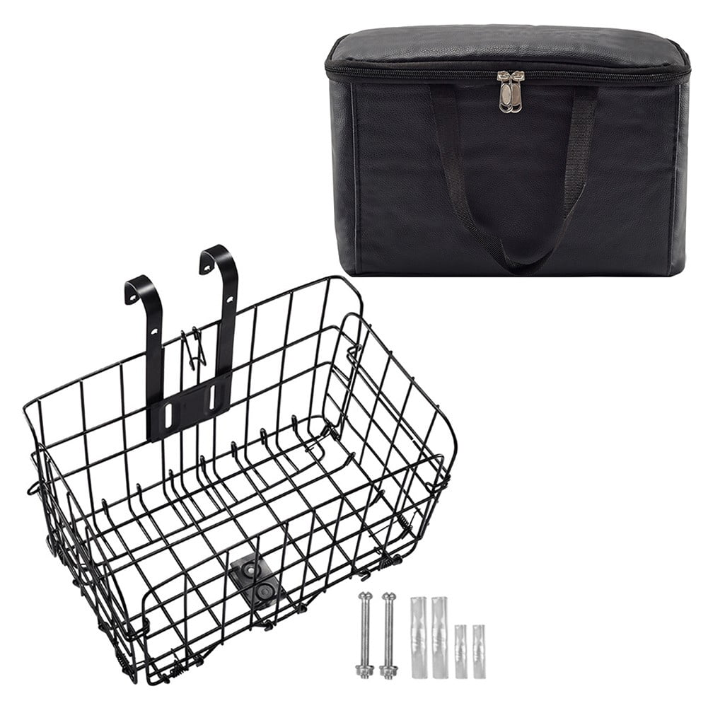 Ebike Bike Basket Front/Rear Folding Bicycle Basket With Removable ...