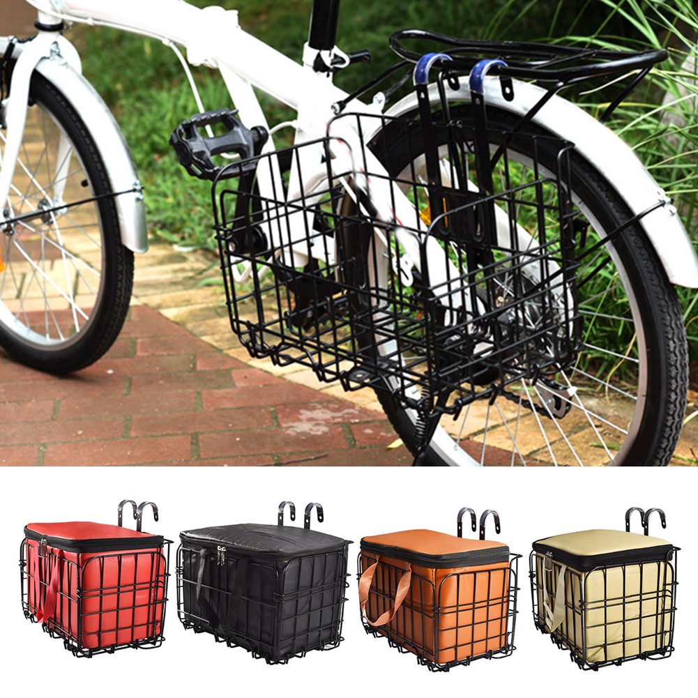 Ebike Bike Basket Front/Rear Folding Bicycle Basket With Removable ...