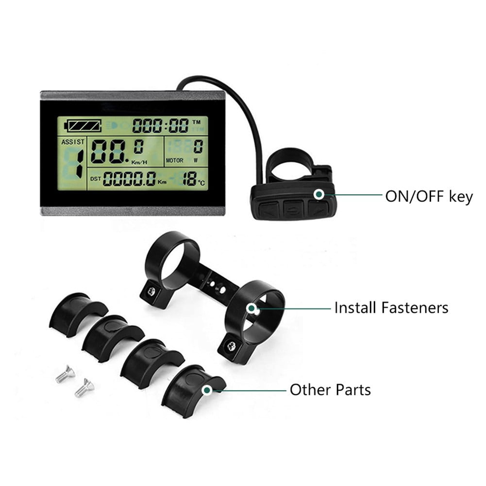 EBike Display KT-LCD 3 with Control Panel waterproof connector ...