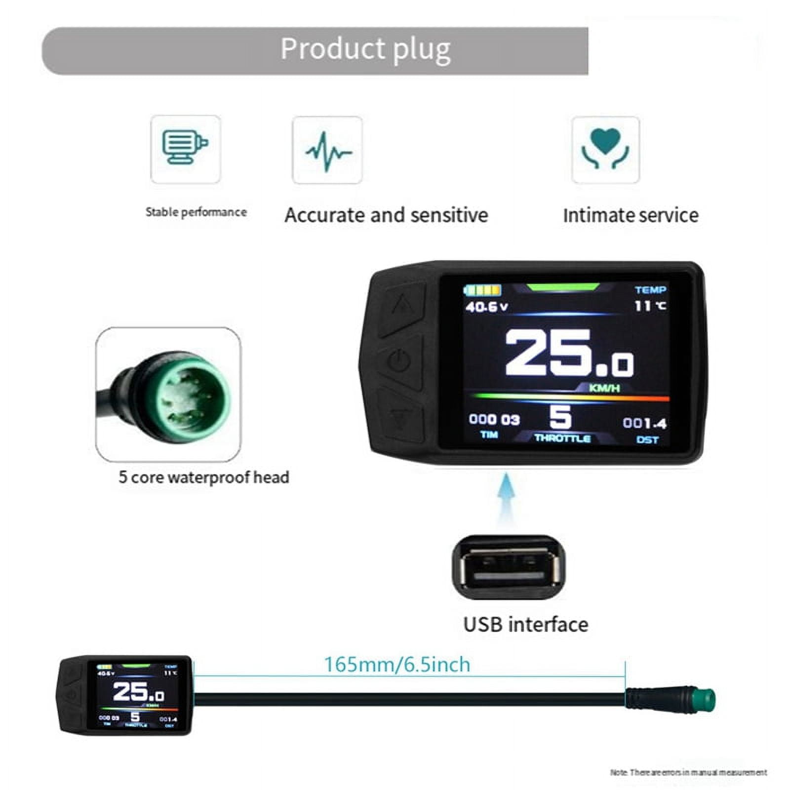 Ebike Display for KT TF01U 24V 36V 48V Intelligent Colorful LCD Meter ...