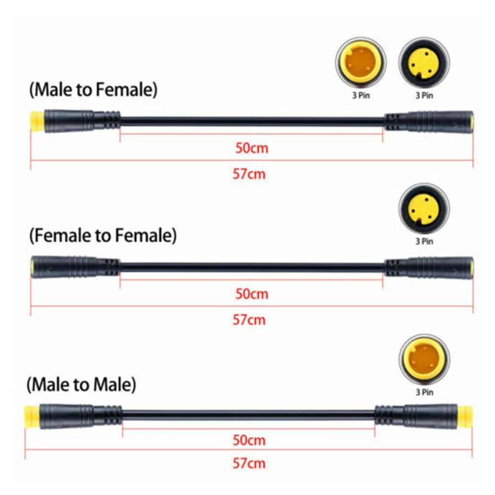 Ebike Electric Bicycle 3 Pin Sensor Thumb Throttle Extension Cable for ...