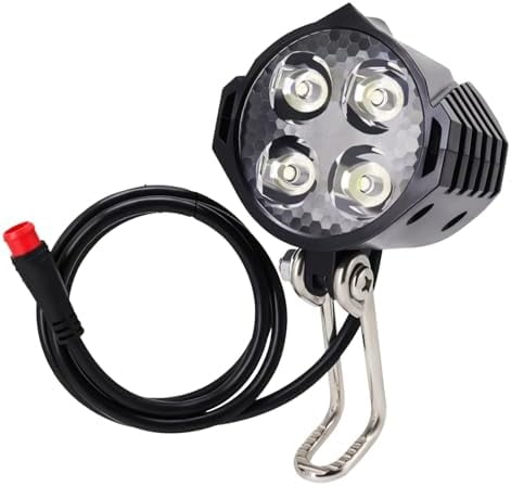 Ebike Headlight 48V 36V, 12V-60V Compatible, 2 Pin Waterproof Connector Electric Bike Front ...