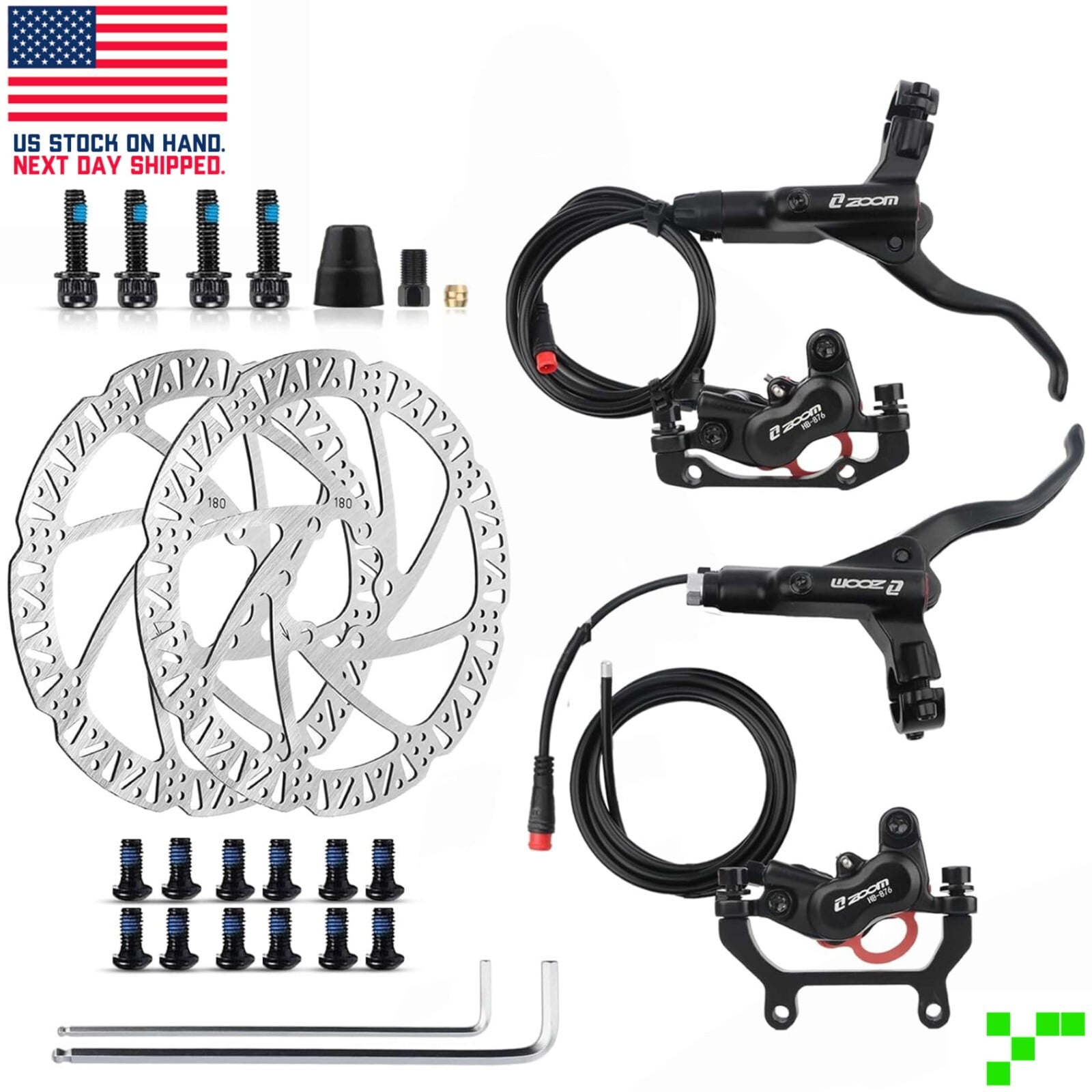Ebike Hydraulic Disc Brake Set 4-Pistons Power-Off Electric Bike 160 mm ...