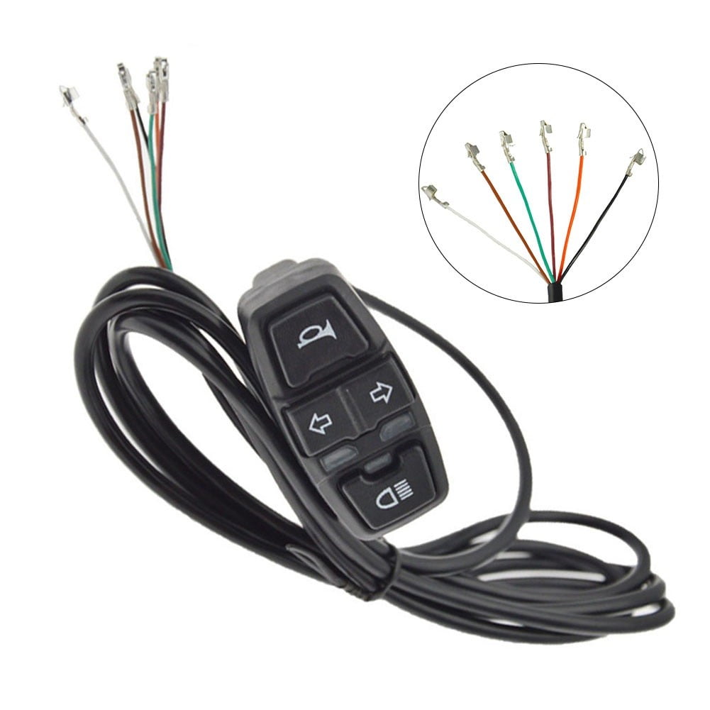 Ebike Light Switch+Horn And Turning Light Switch Scooters Electric Bicycle Black 48V - Walmart.com