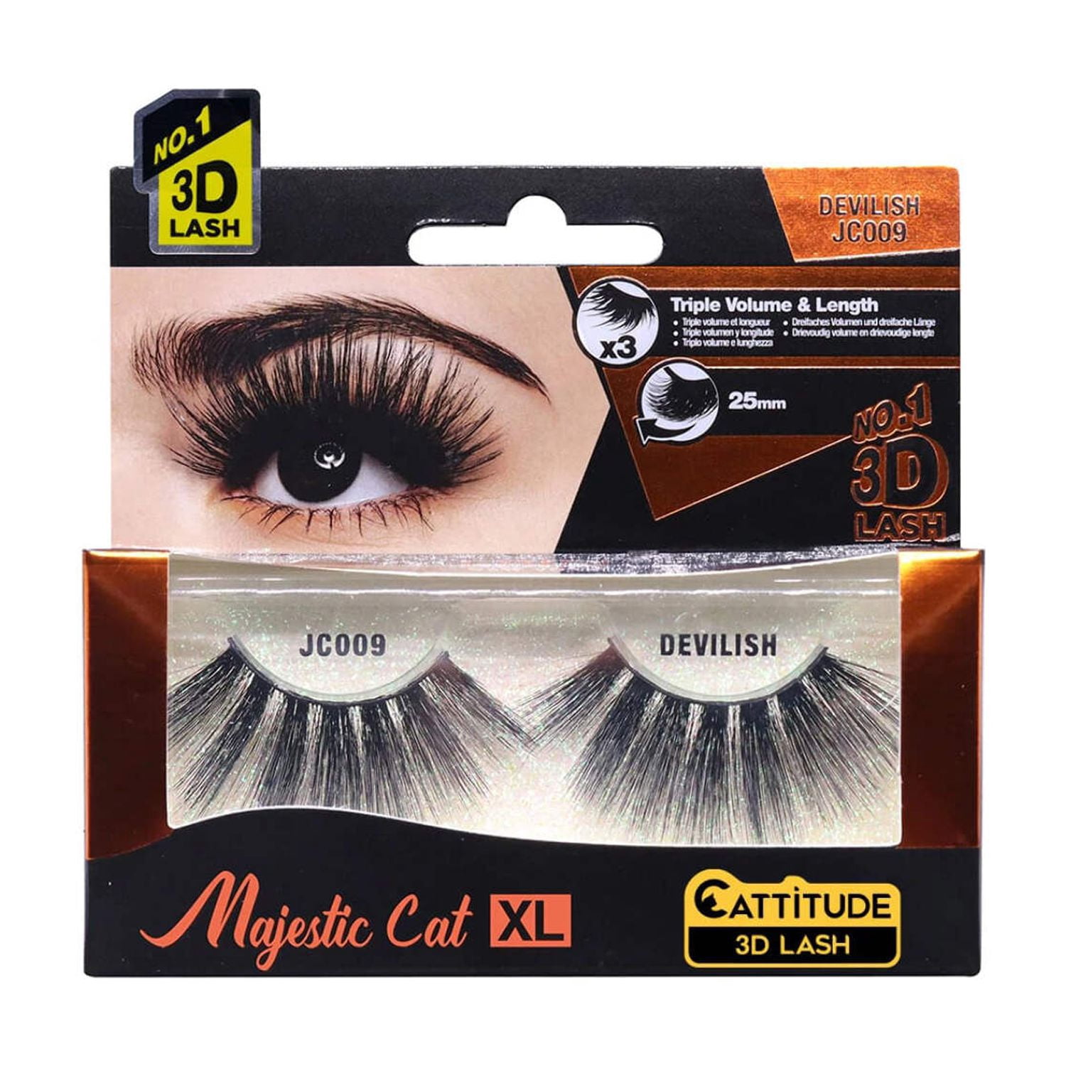 Ebin New York Majestic Cat 3D Eye Lashes-Devilish - Walmart.com