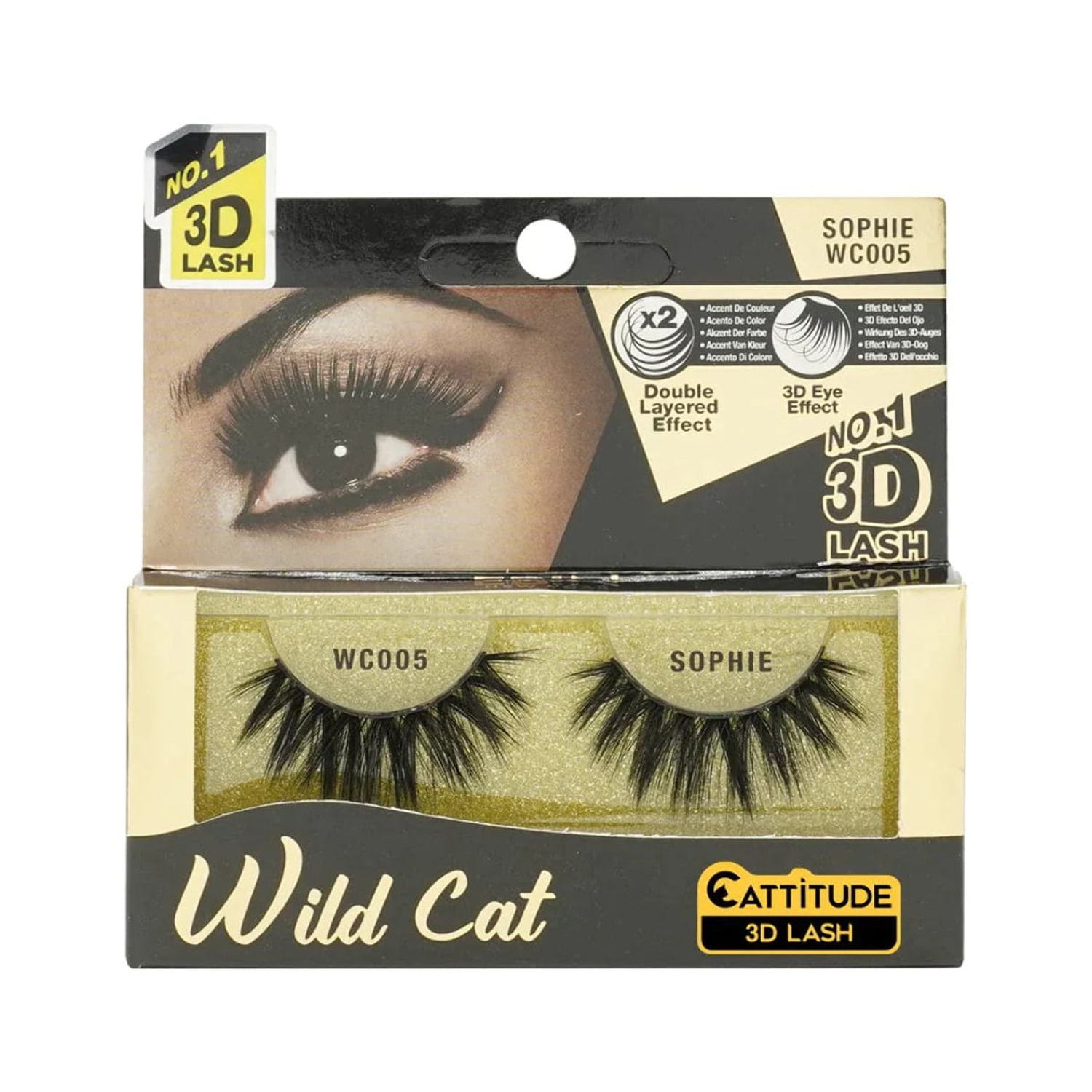 Ebin New York Wild Cat 3D Eye Lashes-Sophie - Walmart.com