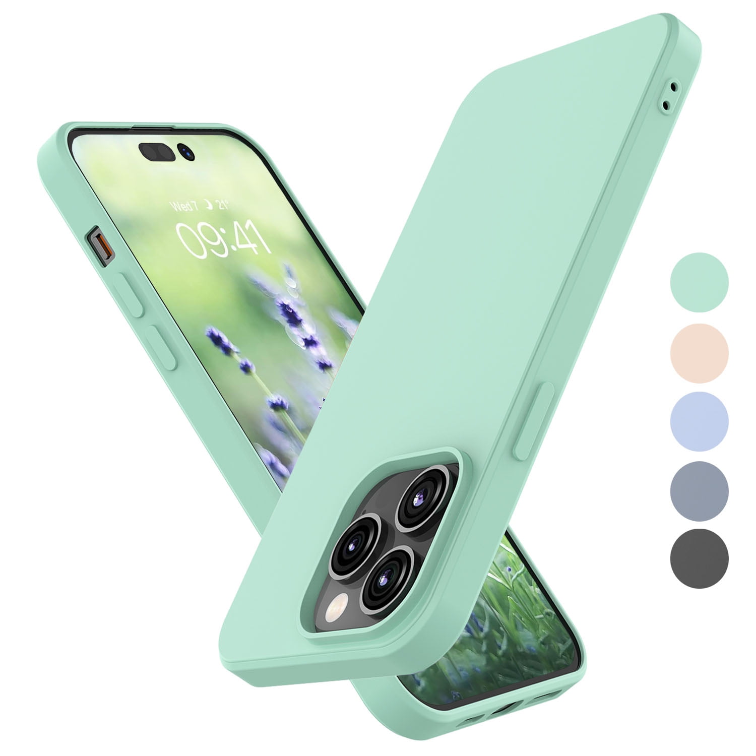 Ebizware iPhone 14 Plus Shockproof Silicone Protective Case, Mint Green ...