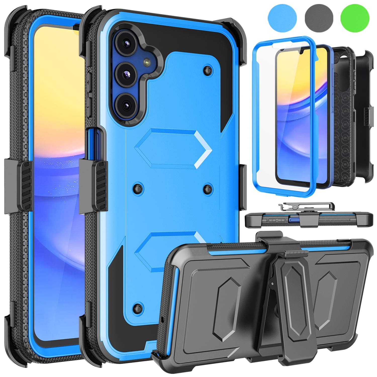 Ebizware Shockproof Plastic Back Cover Cell Phone Case with Kickstand for Samsung Galaxy A15 ...