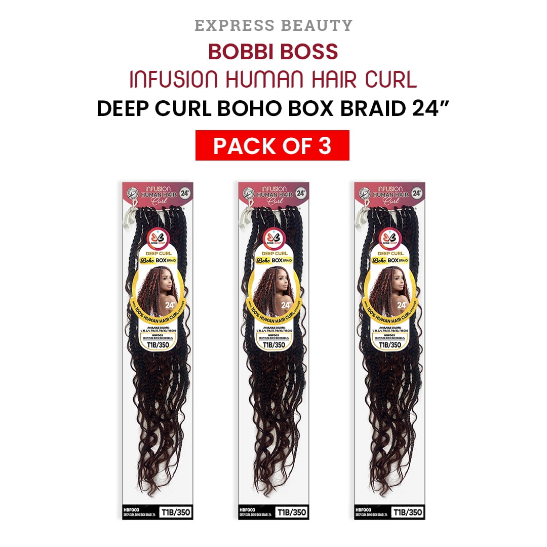Ebo Bobbi Boss Infusion Human Hair Curl Crochet Braid Deep Curl Boho ...
