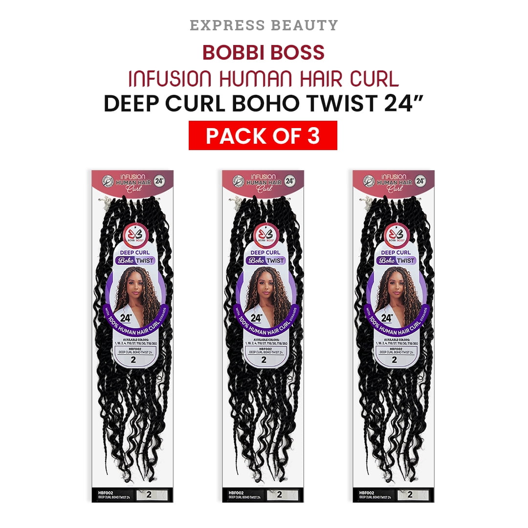Ebo Bobbi Boss Infusion Human Hair Curl Crochet Braid Deep Curl Boho ...