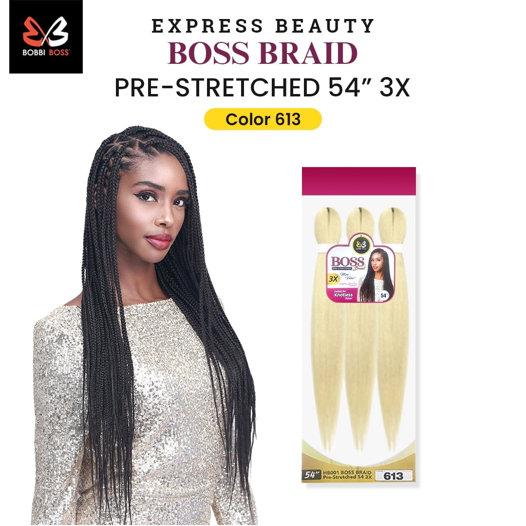 Ebo Bobbi Boss King Tips Boss Braid Pre-Stretched Braiding Hair 54" 3X ...