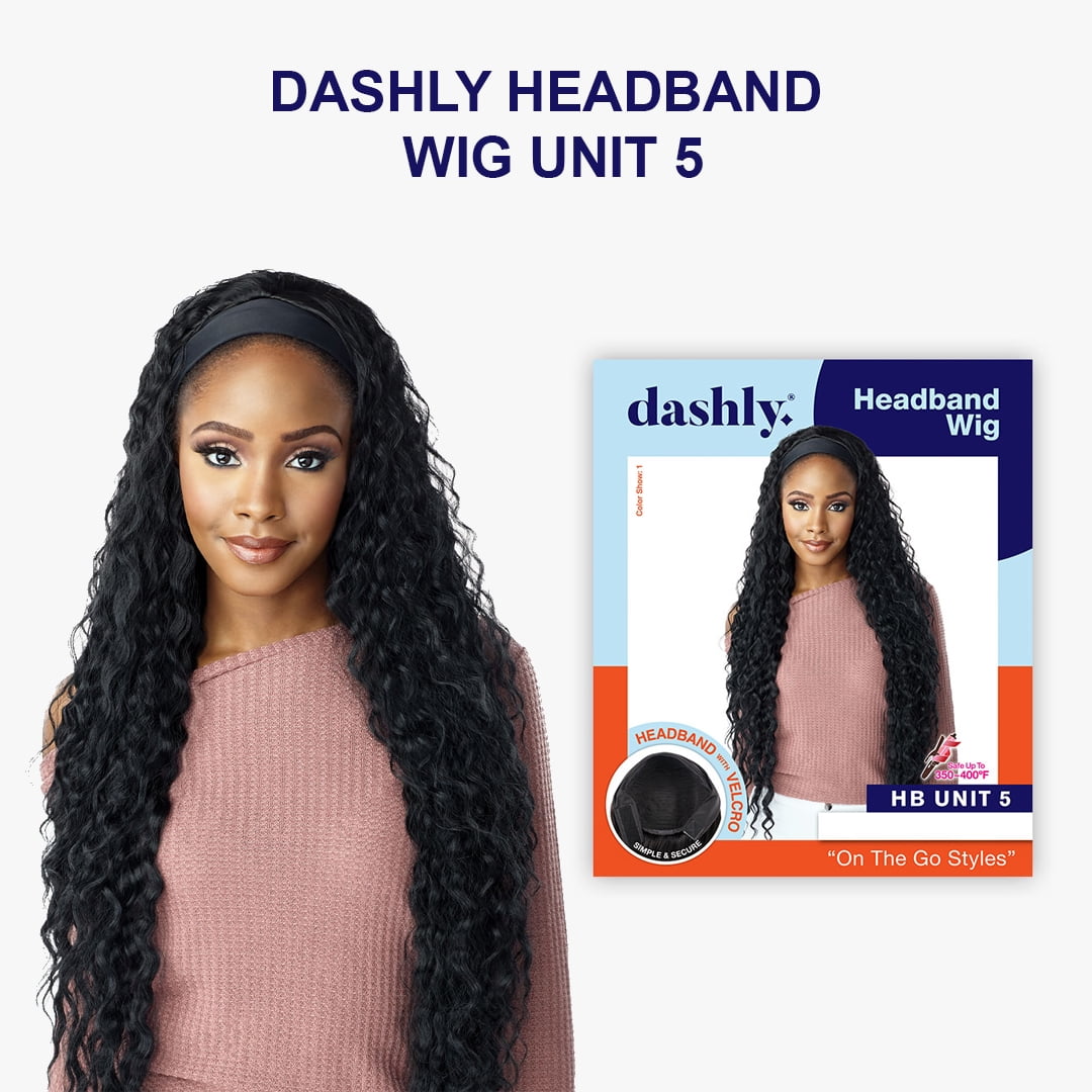 Ebo Dashly Synthetic Headband Wig Hb Unit 5 Wet Curl 34” ( 1 Jet Black ) - Walmart.com