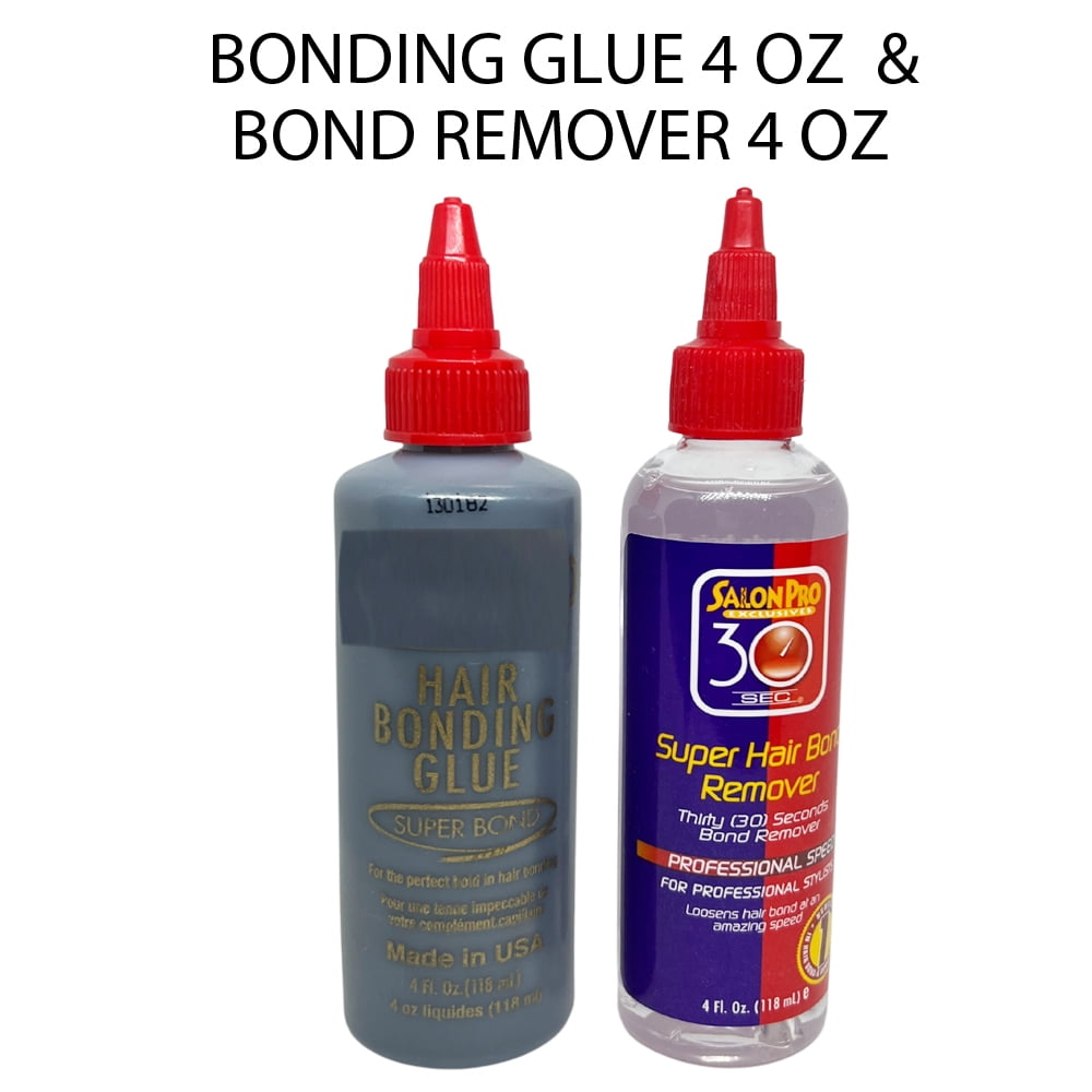 Ebo Hair Bonding Glue 4 Oz & Salon Pro 30 Second Hair Bond Remover 4 Oz ...