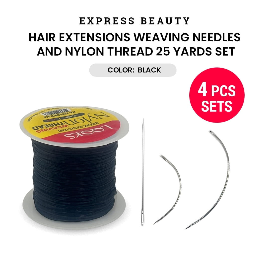 Ebo Hair Extensions Weaving Needles and 25-Yard Nylon Sewing Thread ...
