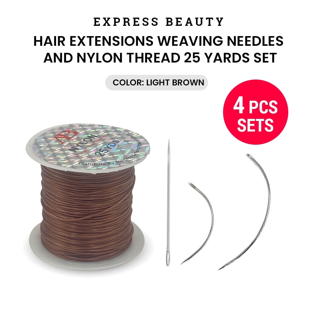 Ebo Hair Extensions Weaving Needles and 25-Yard Nylon Sewing Thread ...