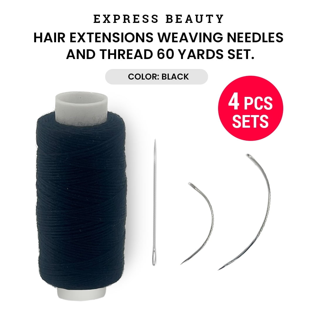 Ebo Hair Extensions Weaving Needles and 60-Yard Sewing Thread (Black ...