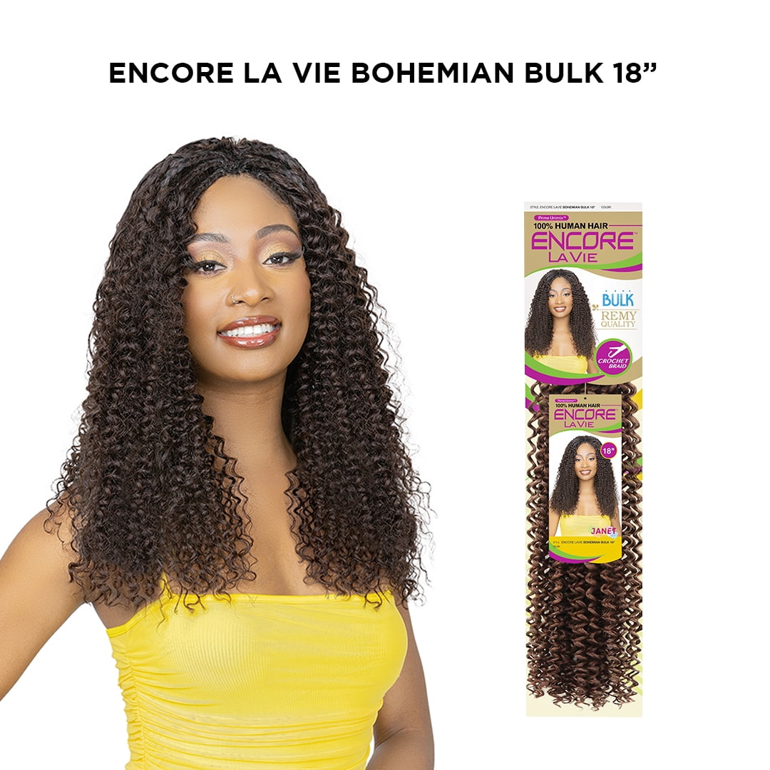 Ebo Human Hair Blend Braids Encore La Vie Bohemian Bulk 18" Inch ( 4 Medium Brown ) - Walmart.com