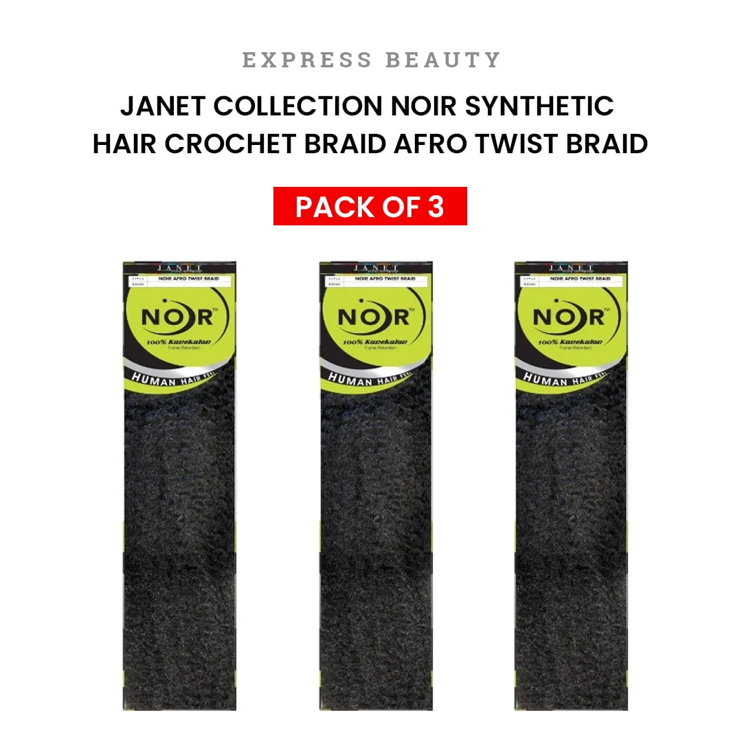 Ebo Janet Collection Premium Synthetic Hair Crochet Braid Noir Afro Twist Braid ( 280 Off Black ...