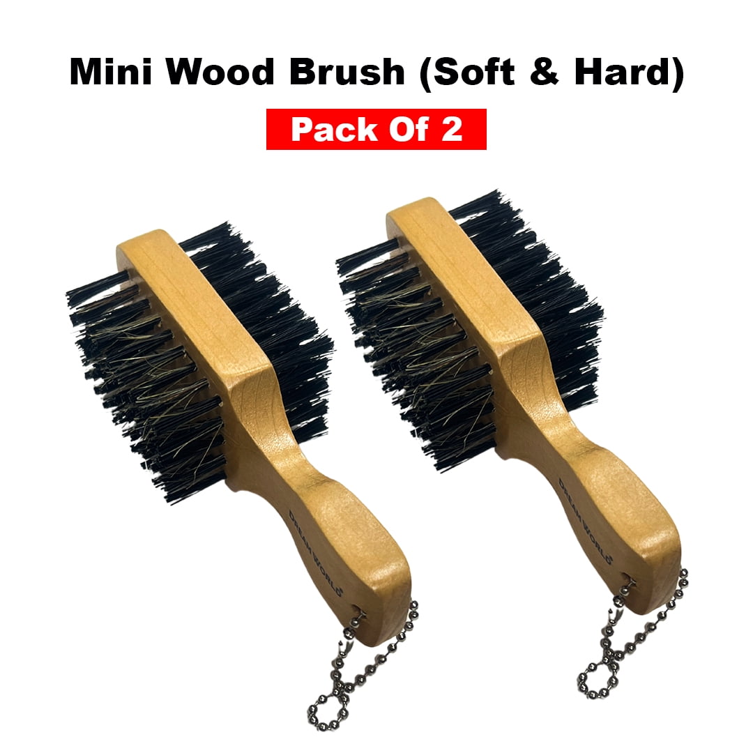 Ebo Premium Mini Soft and Hard 360 Wave Wood Brush 2 Pcs - Walmart.com