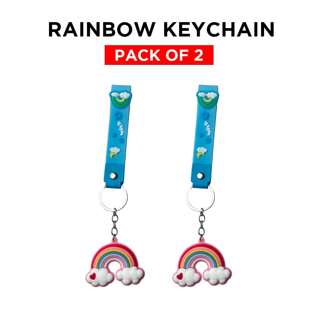 Ebo Premium Stylish Cute Silicone Keychain Rainbow Key Ring for Kids ...