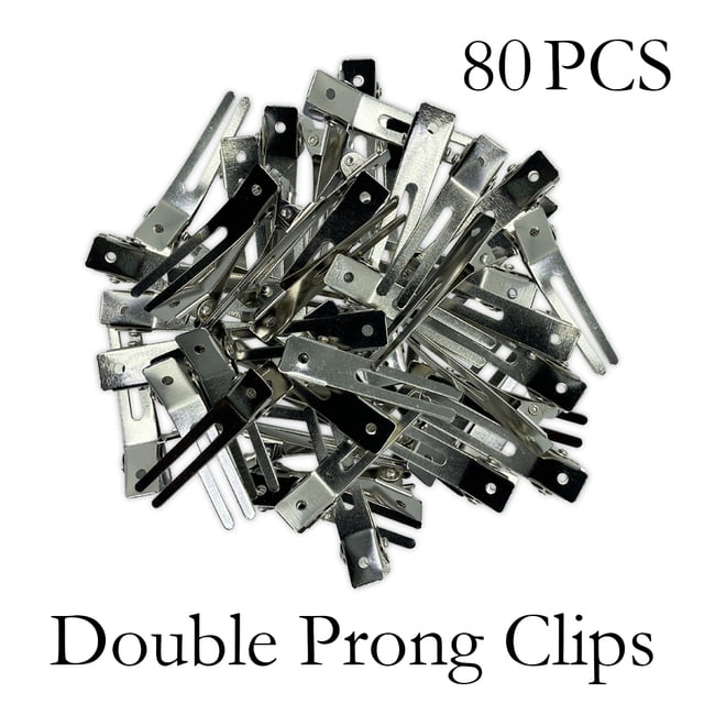 Ebo Silver Double Prong Clips Hair Accessories For Hair Styling 80 Pcs ...