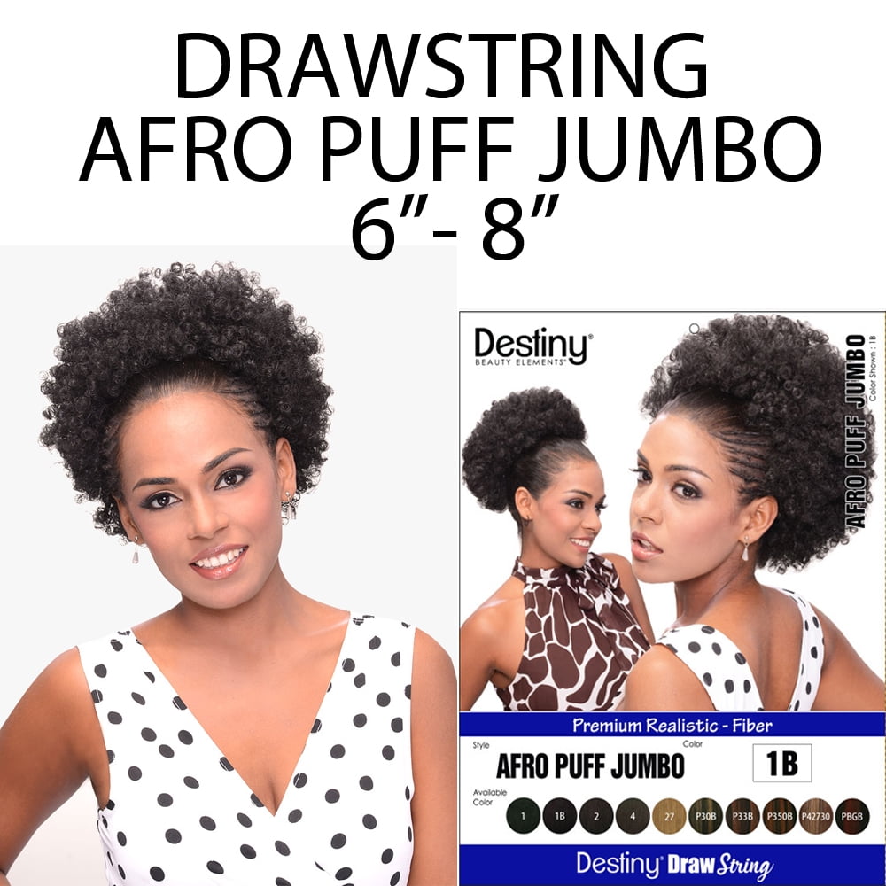 Ebo Synthetic Drawstring Hair Ponytail Afro Puff Jumbo 8” ( 2 Dark ...