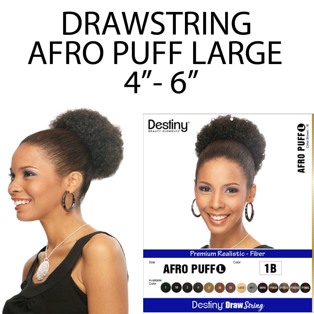 Ebo Synthetic Drawstring Hair Ponytail Afro Puff Large 6" ( 2 Dark ...