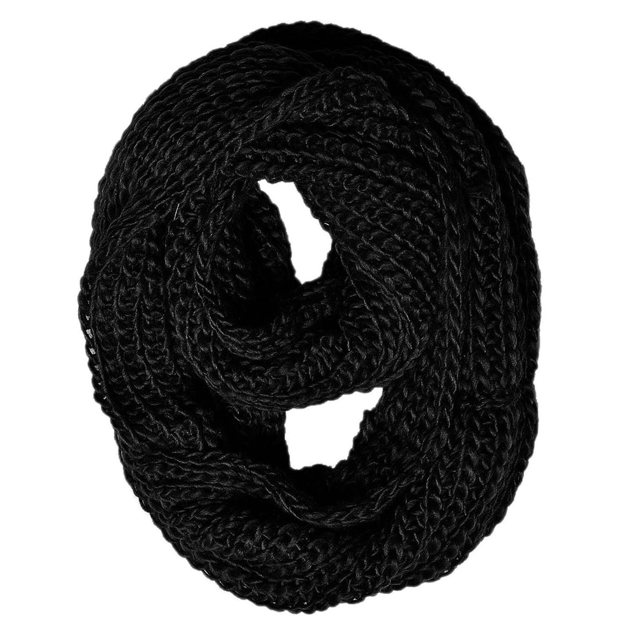 Ebony Hand Made Thick Ribbed Chunky Knit Infinity loop Scarves ...