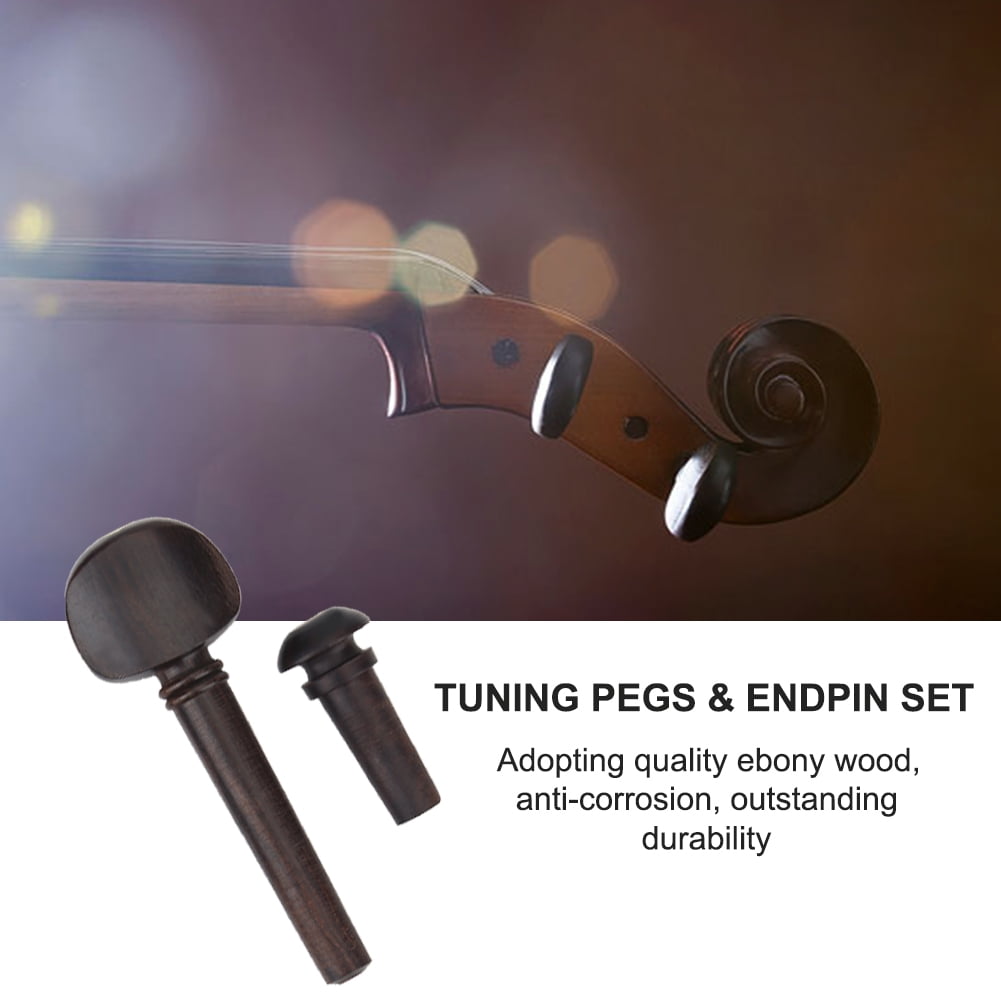 Ebony Tuning Pegs with Endpin Set Replacement Parts for 4/4 Violins ...
