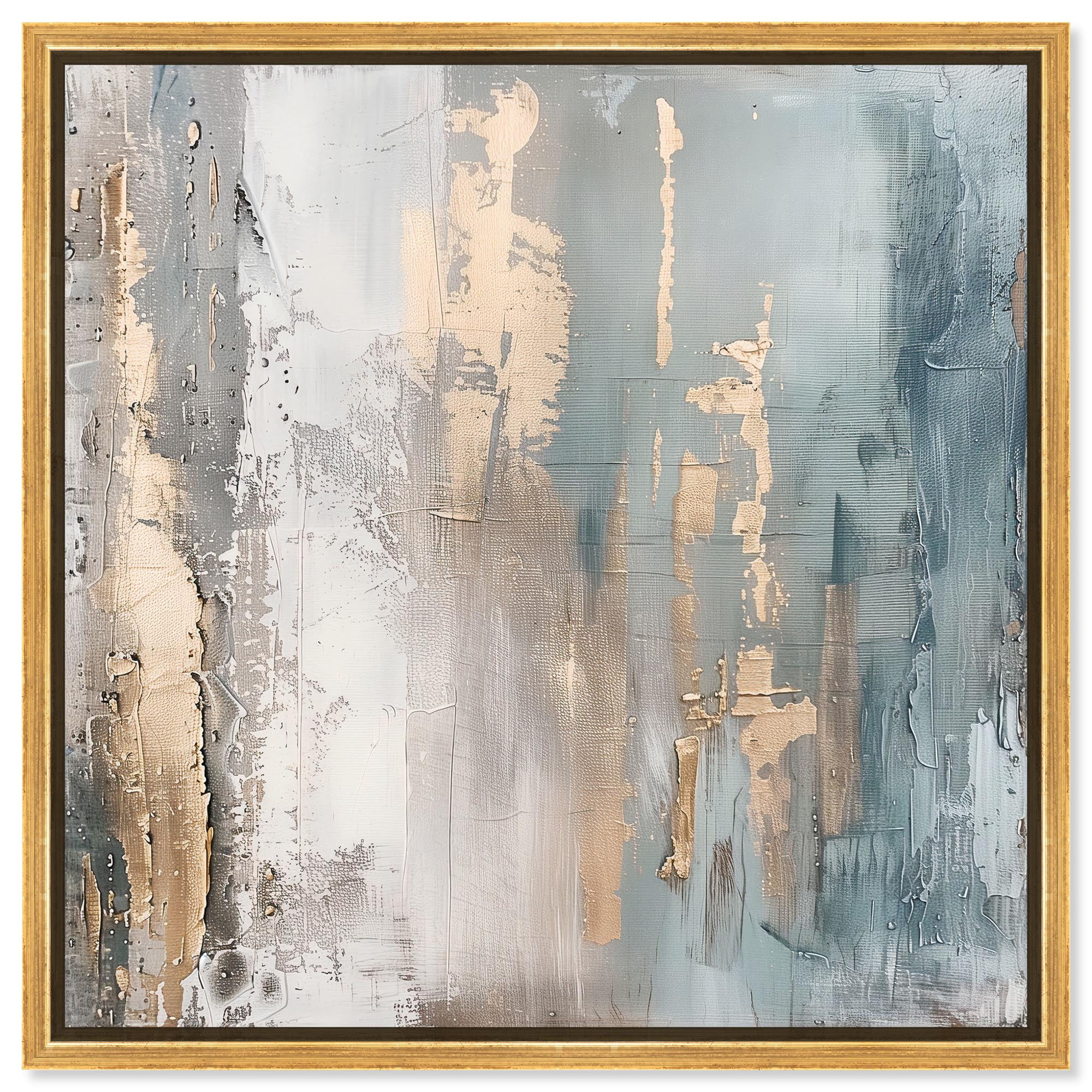 Ebony Veil (V) Canvas Minimal Abstracts by Art Remedy, Gold Frame, 24 ...