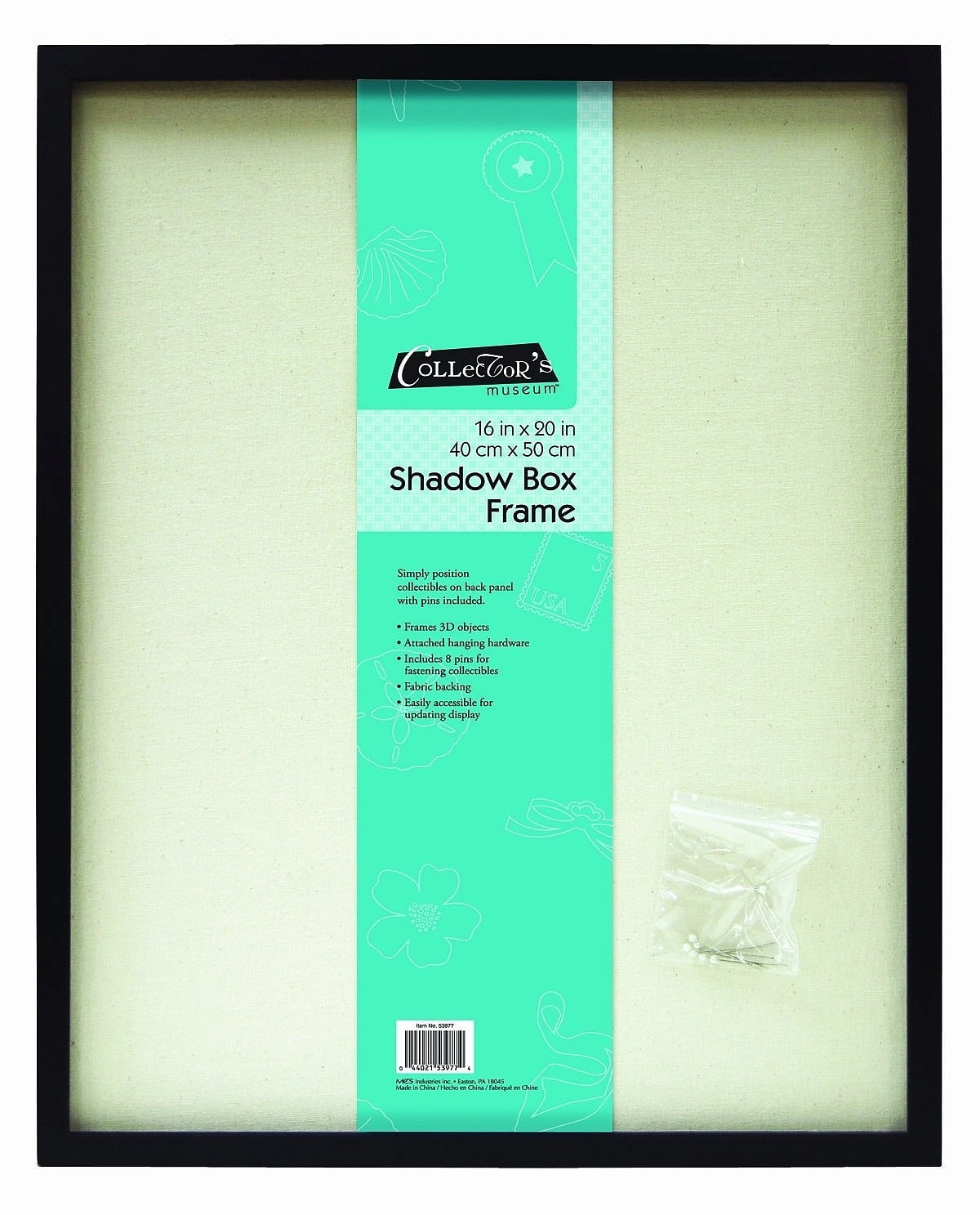 Ebony-black deep craft linen-lined 16x20 ShadowBox by MCS - 16x20 ...