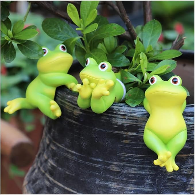 Ebrima Set of 3 Cute Animal Figurines Planter Pot Hanger Decorations ...