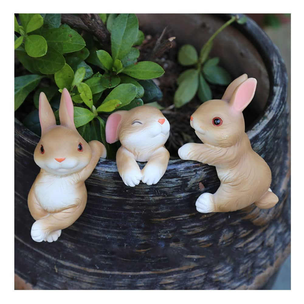 Ebrima Set of 3 Cute Animal Figurines Planter Pot Hanger Decorations ...