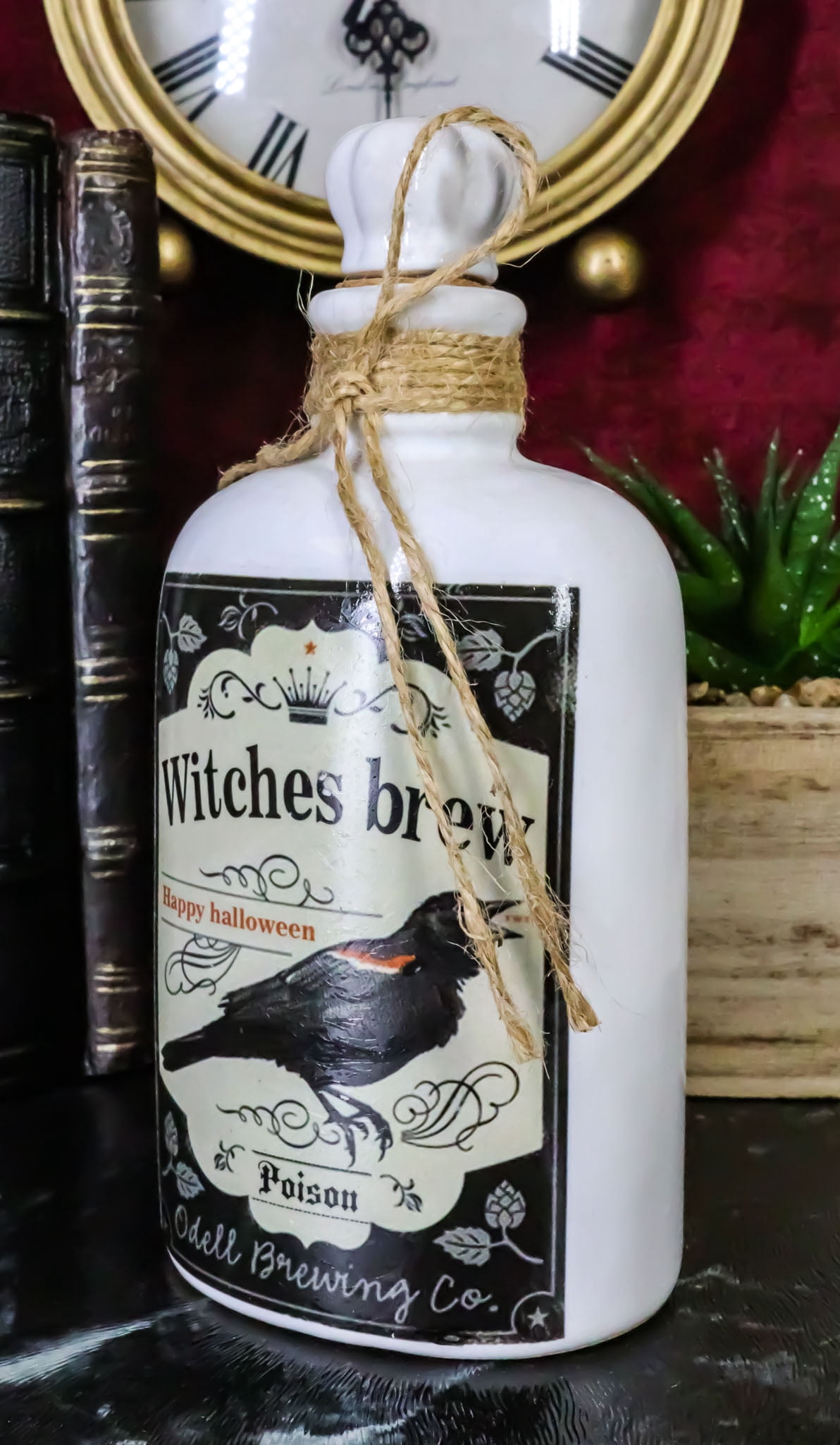 Ebros 5.5"H Ceramic Mad Doctor Small Container w/ Cork Lid (Witches ...