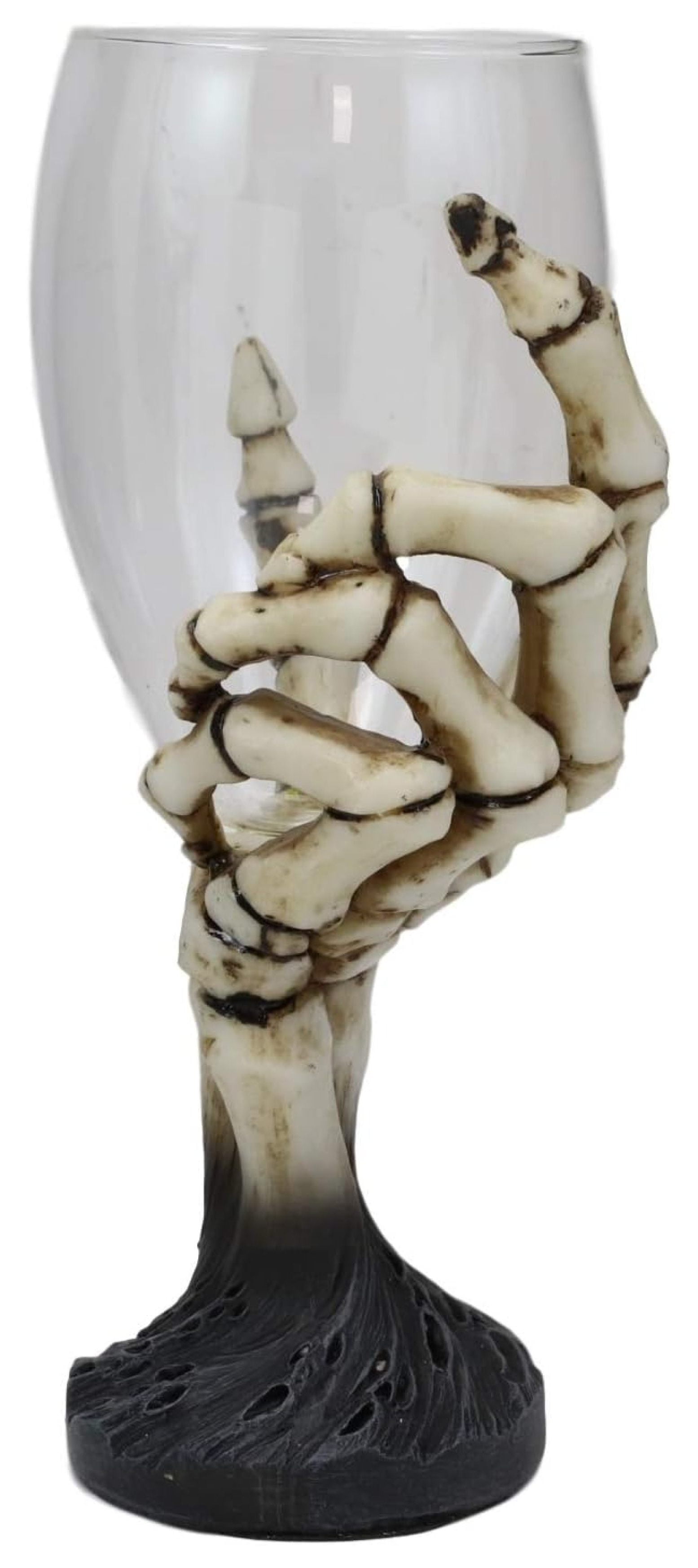 Ebros 6.5"High Gothic Macabre Potion Bone Skeleton Hand Wine Goblet ...